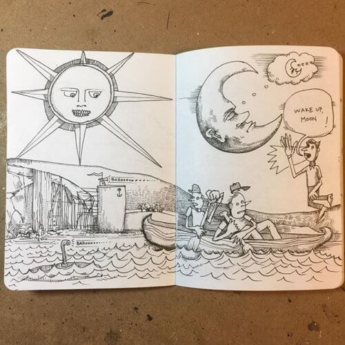 Wake Up, Moon #sketchbook #ink #drawing #sbpprocess - Michael Herring