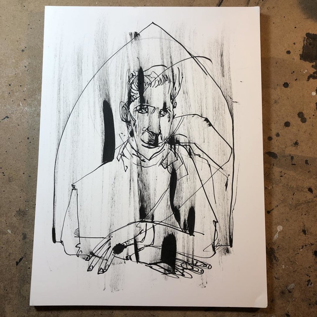 Upward Portrait #ink #drawing - Michael Herring